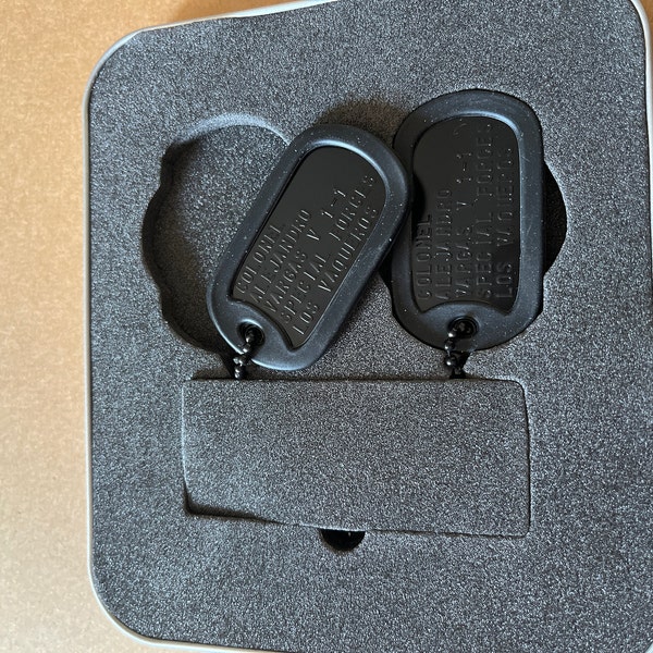 Personalised Special Forces Black US Military Dog Tag Set, Anodised ...