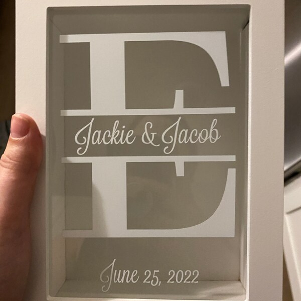 Wedding Sand Ceremony Set, Personalized White or Black Shadow Box Frame ...