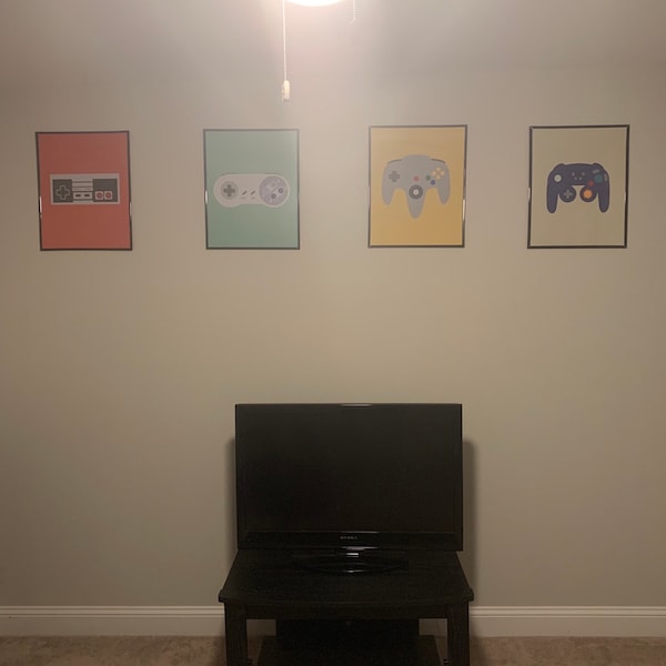 Video Game Decor - Game Controllers - Video Game Art - Retro Gaming ...