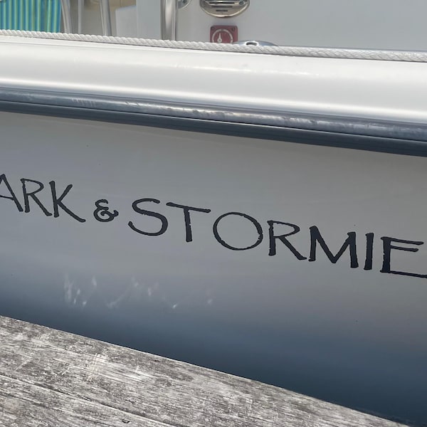 Custom Boat Lettering Decals: Marine Vinyl Sign, Logo Sticker - Etsy