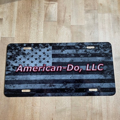 American Flag Personalized License Plate Monogram Vanity Plate Custom ...