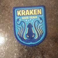 Kraken Dive Team Embroidered Patch Kraken Cryptozoology - Etsy