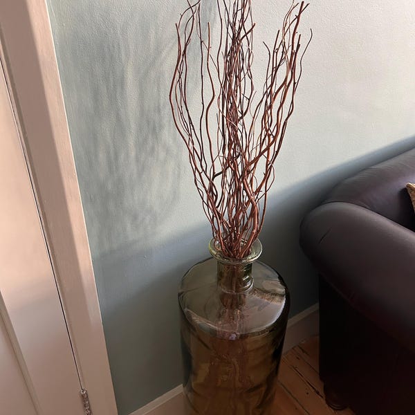 Tall Willow Twigs Bunch, Twisted Natural Branches 120cm Cream, Black ...