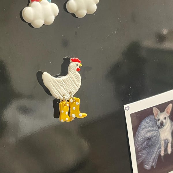 Polymer Clay Magnets - Chicken in Boots - Etsy