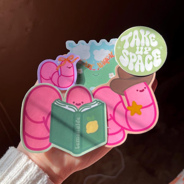 Pink Blob Sticker | Waterproof | Glittery Sticker | Vinyl Water Bottle ...