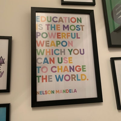 Education Quotes,inspirational Print,nelson Mandela,classroom Decor ...