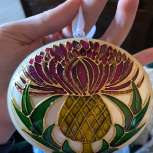 Scottish Thistle Christmas Ornament Handmde Hand Painted Ornament Gift ...