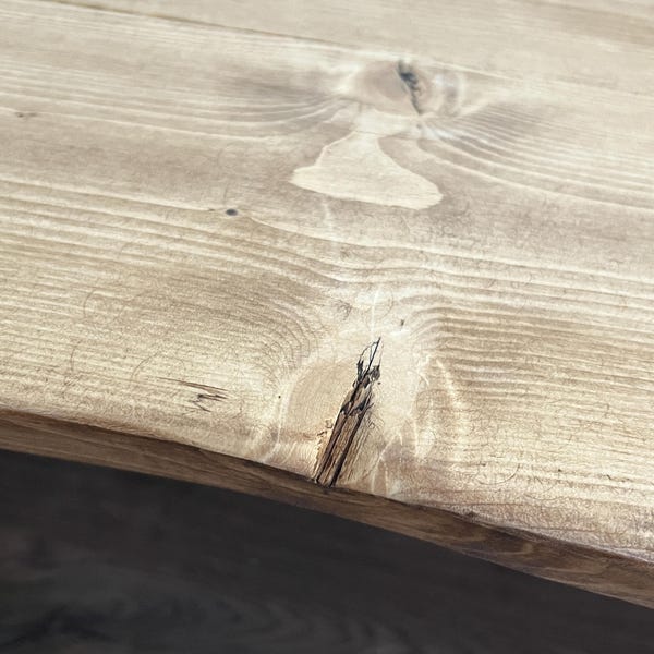 Waney / Live Edge Coffee Table Rustic Tudor Oak Solid Wood Chunky Low ...