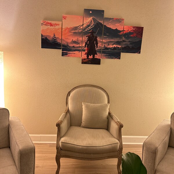 Ocean Waves and Cliffs Coastal Landscape 5 Piece Canvas Wall Art Framed ...