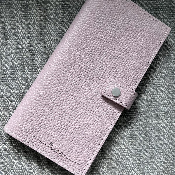 Personalized Travel Wallet Leather Organizer, Gift for Nana Light Blue ...