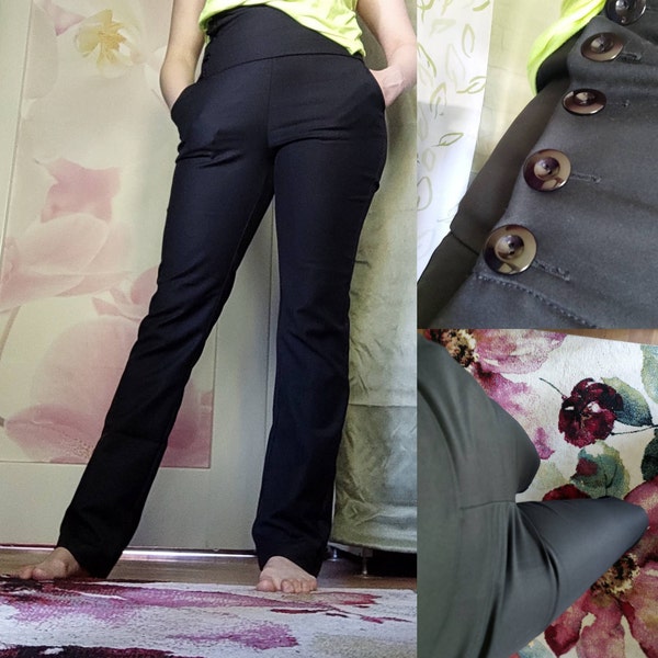High Waist Stretch Corset Pants Just Under the Bust, Double Side ...