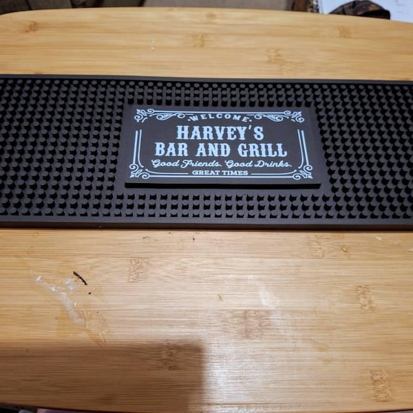 Bar Mat, Personalized Bar Mat for Home Bar Coffee Bartender Mat, Custom ...