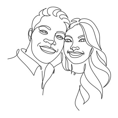 Custom One Line Drawing One Line Portrait Personalized - Etsy