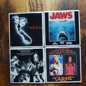 Classic Horror Movie Ceramic Coasters Set of 4 You Pick | Etsy
