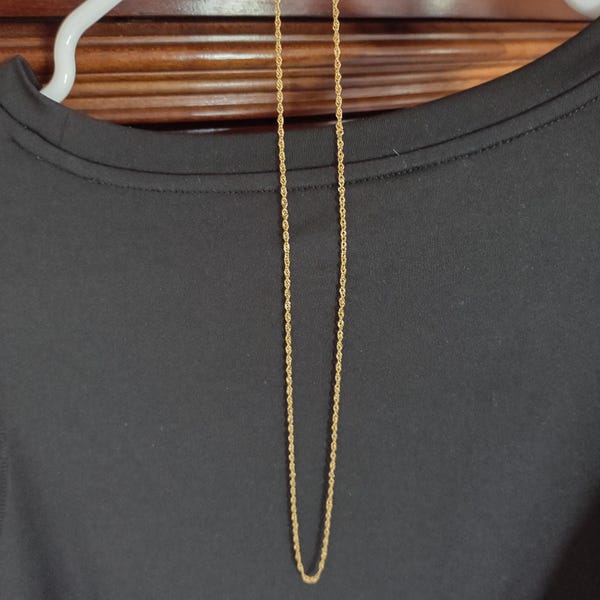 18K Gold Chain Necklace, Vine Chain, Twist Chain, Gift for Her, Figaro ...
