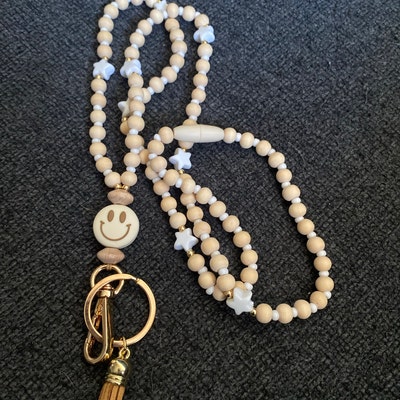 Happy Stars Teacher Lanyard, Teacher Gift, Badge Necklace, Fun Lanyard ...