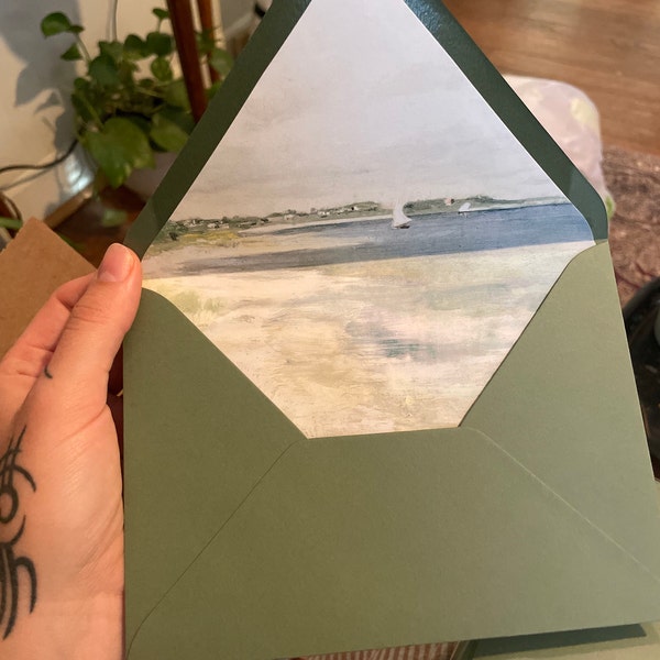 Fine Art Landscape Painting Envelope Liner | Country Wedding Envelope ...