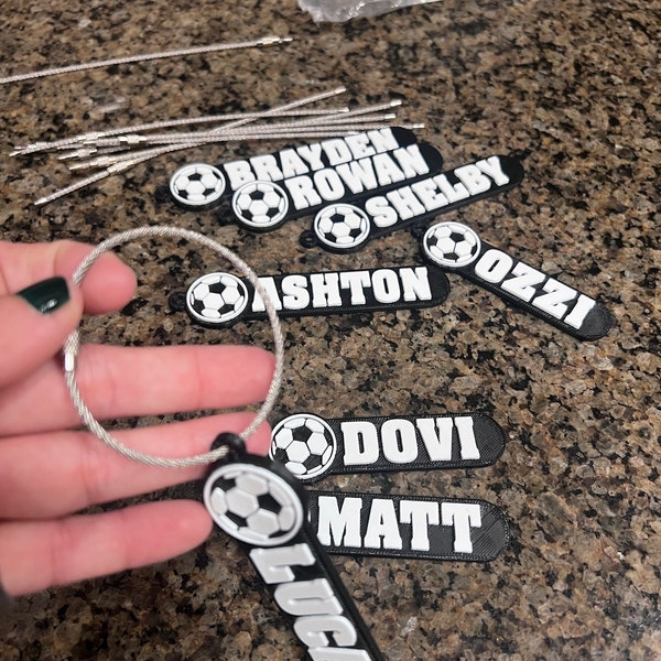 Personalized Soccer Keychain, Soccer Name With Number, Keyring ...