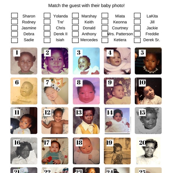 Editable Who is That Baby Game, Guess the Guest Baby Photos, Baby ...