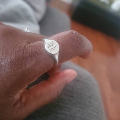 14K Signet Ring-personalized Ring-monogram Ring-gold Ring-personalized Jewelry-engraved Ring ...