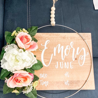 Hospital Door Hanger // Birth Stats Board // Door Room Hanger // Baby ...