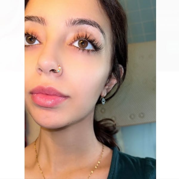 Snug Tiny Hoop Nose Ring Hoop, Thin Nose Hoop, Daith Jewelry Earring ...