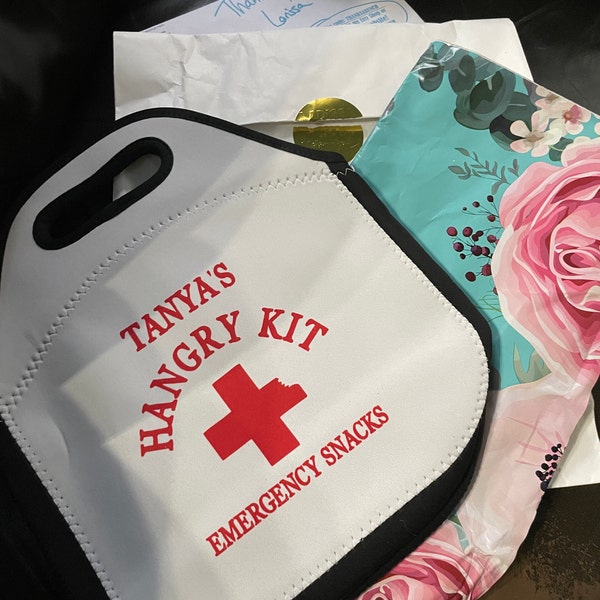 Hangry Kit Emergency Snacks Lunch Tote- Personalized Lunch Bag -hangry ...