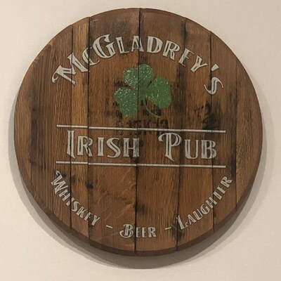 Shamrock Irish Pub 18 Wood Bar Sign Personalized Rustic Wall Decor ...