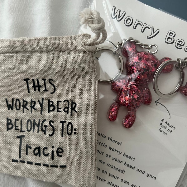 Worry Bear, Anxiety Relief Gift, Pocket Hug, Stress Relief Gift for Her ...
