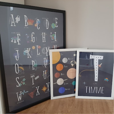 Custom Space Wall Art, Set of 3, Printable, Space Poster, Space Themed ...