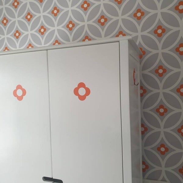 Mid Century Atomic Stencil Diamond Star Shapes Modern Retro Pattern ...