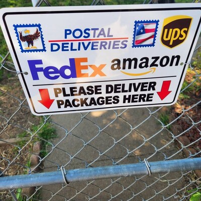Deliver Packages to Front Door Arrow Right Not Here Sign/ - Etsy