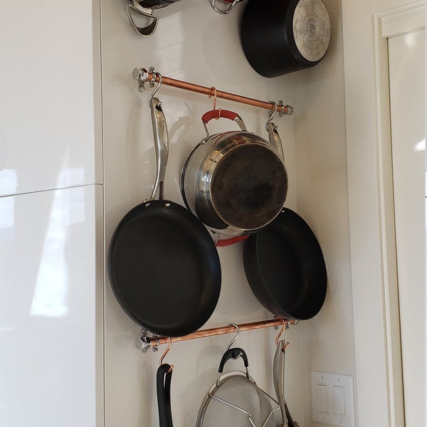 Pan Rail, Copper and Chrome-pan Rack-pan Rails-copper Pan Rack-copper ...