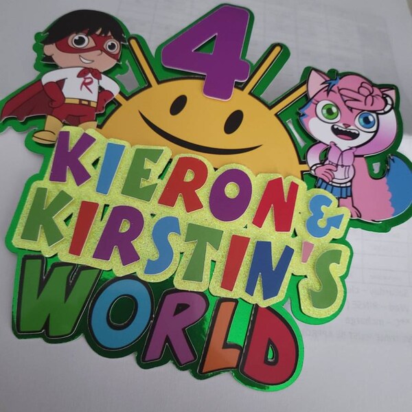 Cake Topper Ryan's World 3d Cake Topper With Ryans World Characters ...