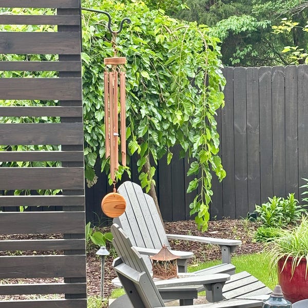 Outdoor Large Wind Chime - Seven Real Copper Chimes - Gentle Calming ...