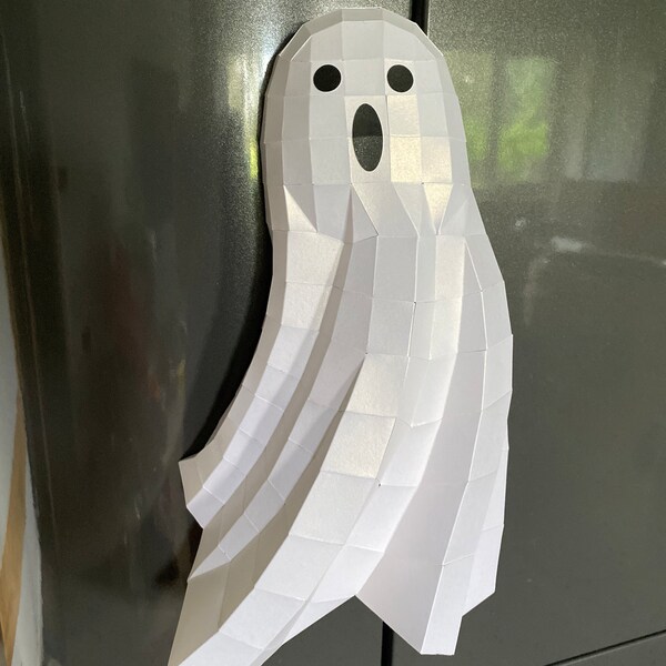 Ghost Papercraft 3D DIY Low Poly Paper Crafts Halloween Wall Decor ...