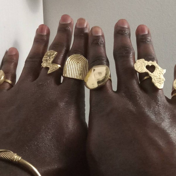20 Brass Rings,brass Jewelry, African Brass Rings, Wholesale Brass ...