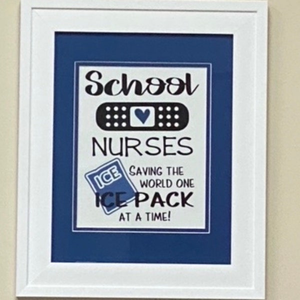 School Nurse Wall Art Print, School Nurse Print Framable, School Nurse ...