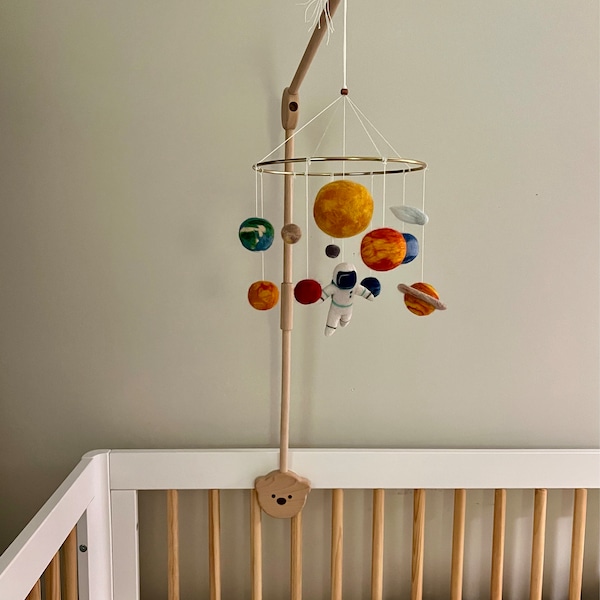 Solar System Mobile Crib Felt Planets Mobile Nursery Astronaut Mobile ...