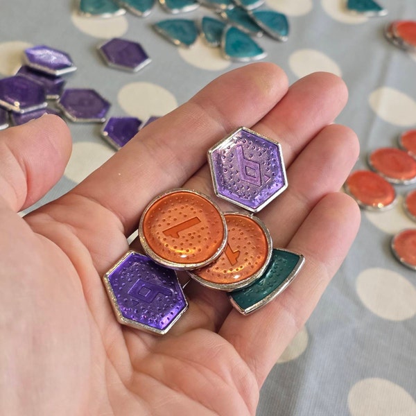 60 Metal Lost Ruins of Arnak Token Upgrade, Gold Coin, Compass and ...