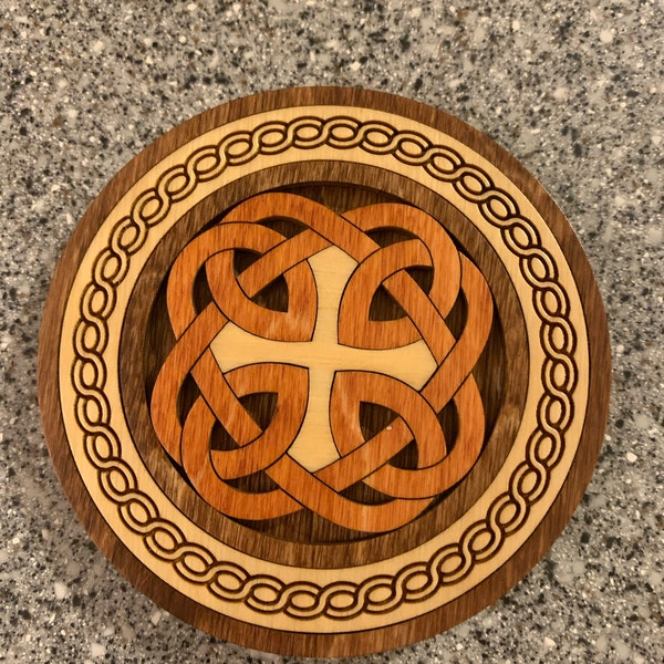 Irish Knotwork Waterproof Wooden Coasters, Set of 6, Celtic Heritage ...