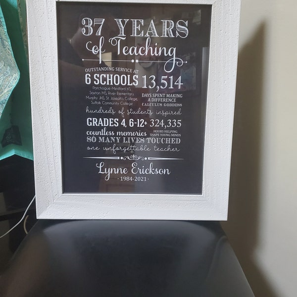 Teacher Retirement Gift - Printable DIGITAL FILE - Personalized Print ...