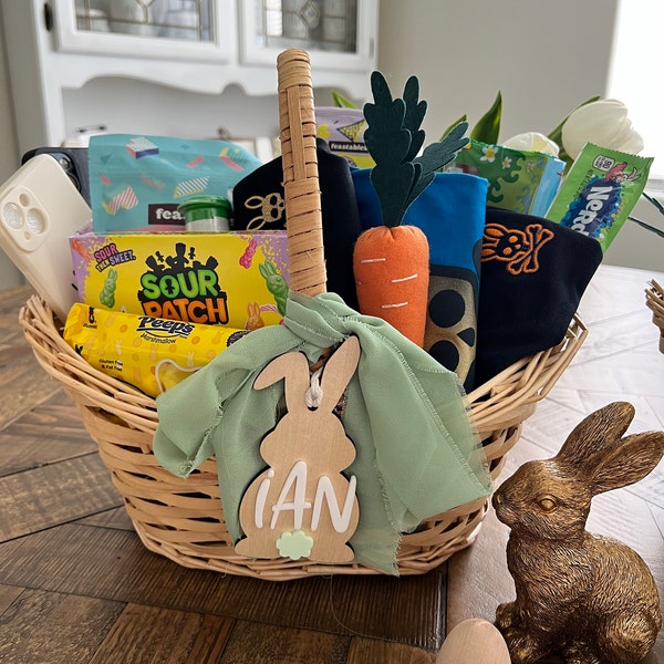 Personalized Easter Tags, Easter Basket Name Tags, Custom Easter Gift ...