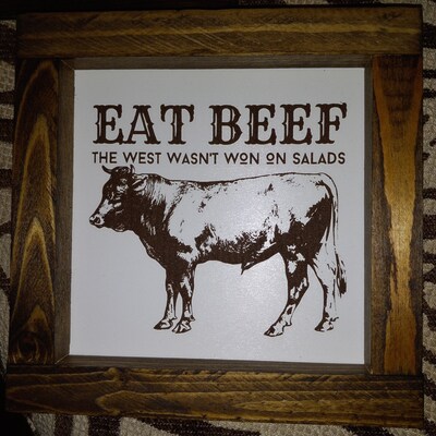Eat Beef Western Farmhouse Style Sign - Etsy