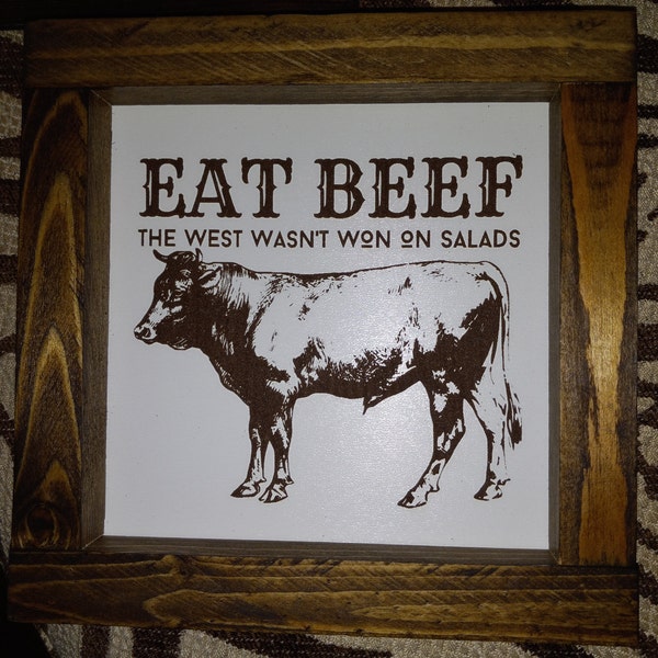 Eat Beef Western Farmhouse Style Sign - Etsy