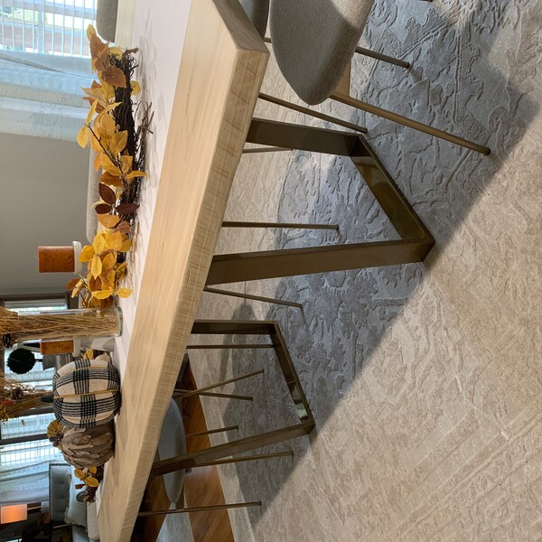 Metal Dining Table Legs (set of 2). Gold Steel Table Legs. Table Base ...