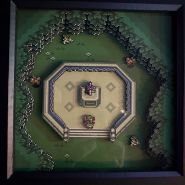 Nintendo - Zelda A Link to the Past - Shadow Box - 3D Effect - Wall Art ...