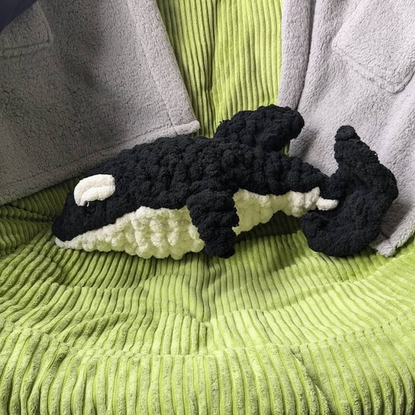 GIANT Orca Plushie! Crochet Amigurumi Hand-knit Soft, Huggable Killer ...