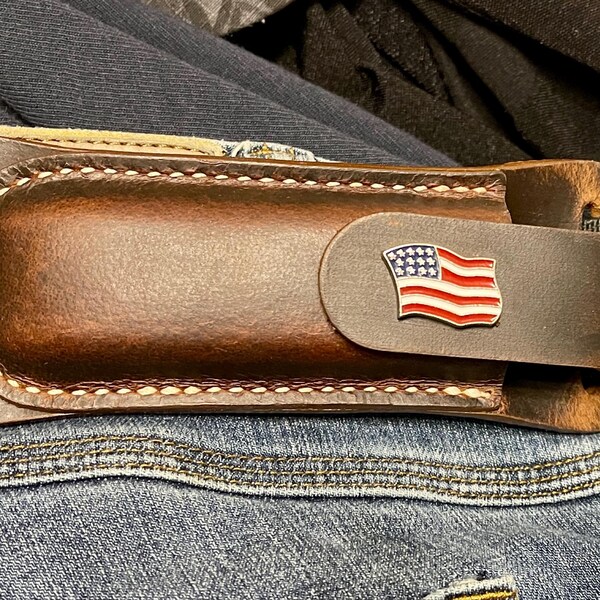 Buck 110 Horizontal Draw Leather Knife Sheath . Crazy Horse Brown ...