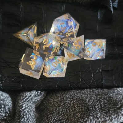 Galaxy Resin Dice Set for Role Playing Games, Resin D&d Dice Set, Blue ...